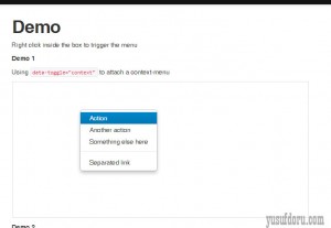Bootstrap Sağ Tık Menü Eklentisi - Yusuf Doru Web Blog